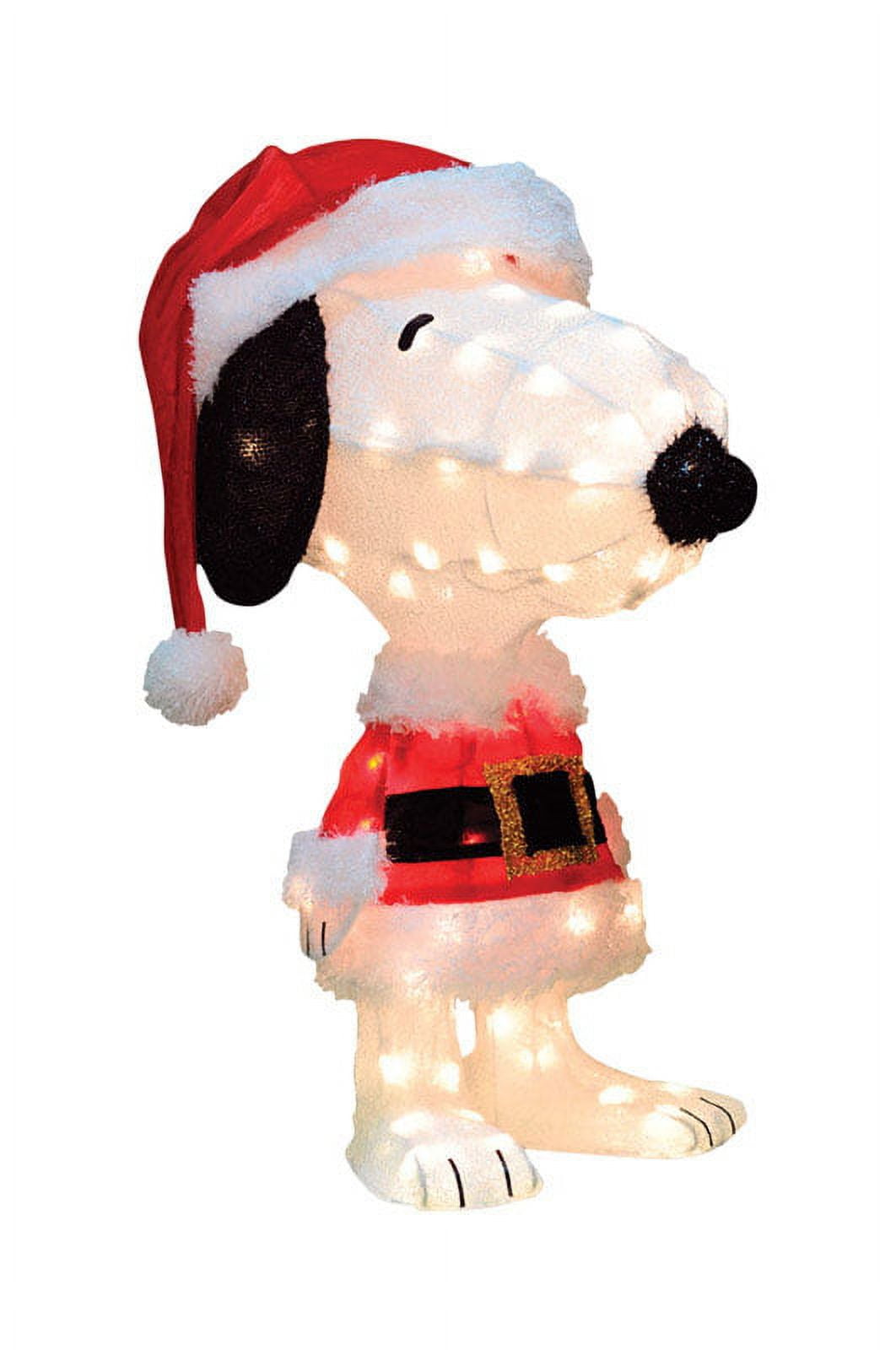 ProductWorks 24-Inch Outdoor Xmas Decor, Pre-Lit 3D Peanuts Santa ...