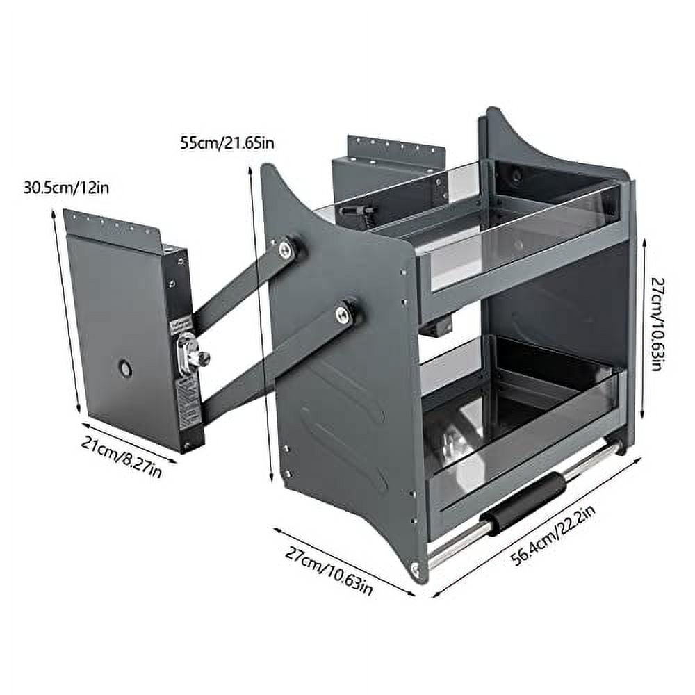 24 Inch Pull Down Cabinet Organizer For Upper Cabinet 2 Tier Kitchen ...