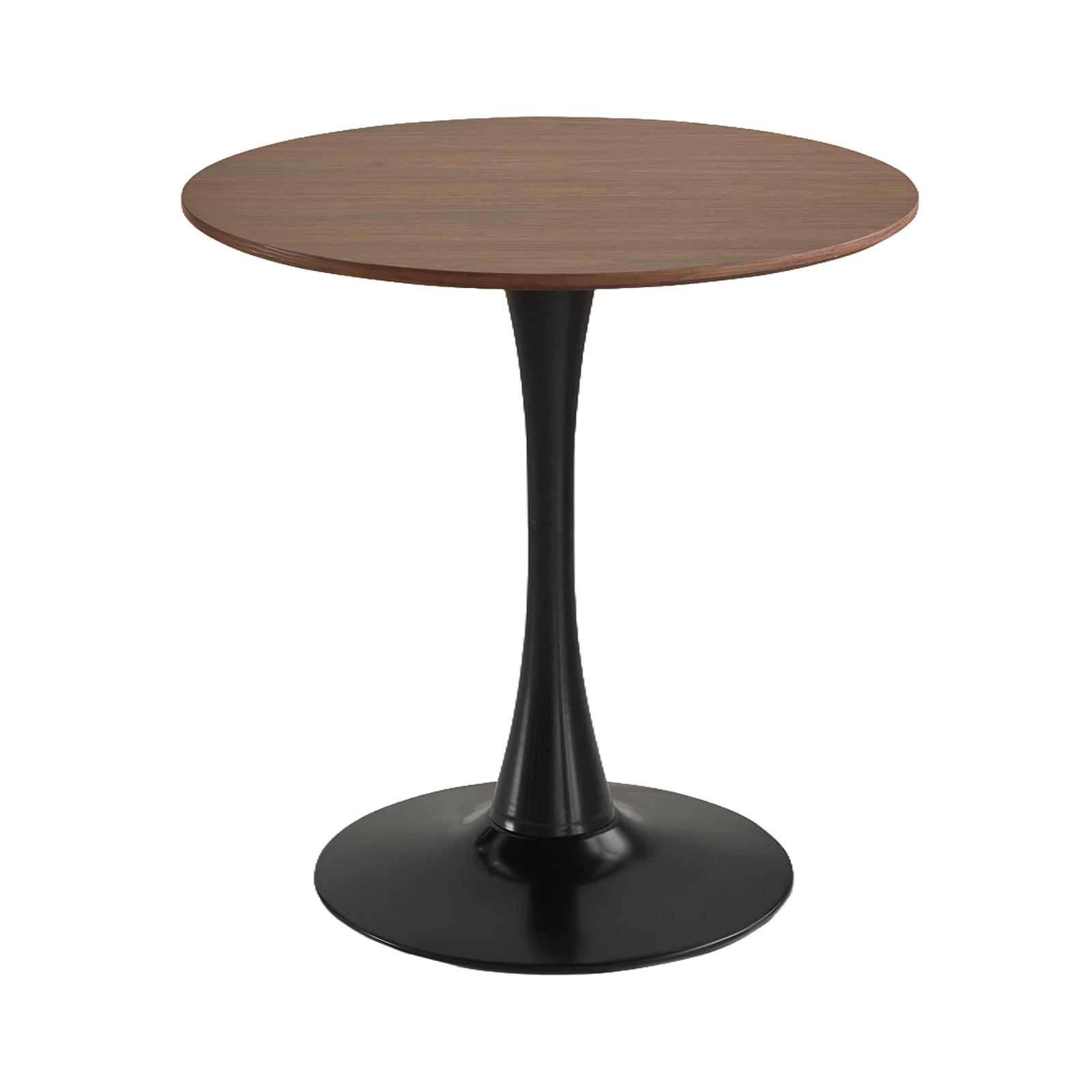 24 Inch Round Dining Table for 2-4 People with Walnut Tabletop,Mid ...