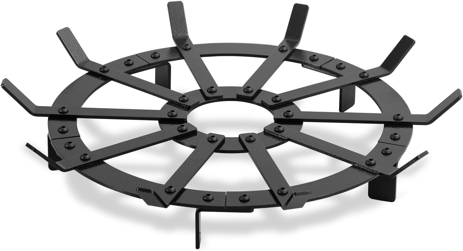24 Inch Round Fire Pit Grate with 5 Support Legs for Firepit, Heavy ...