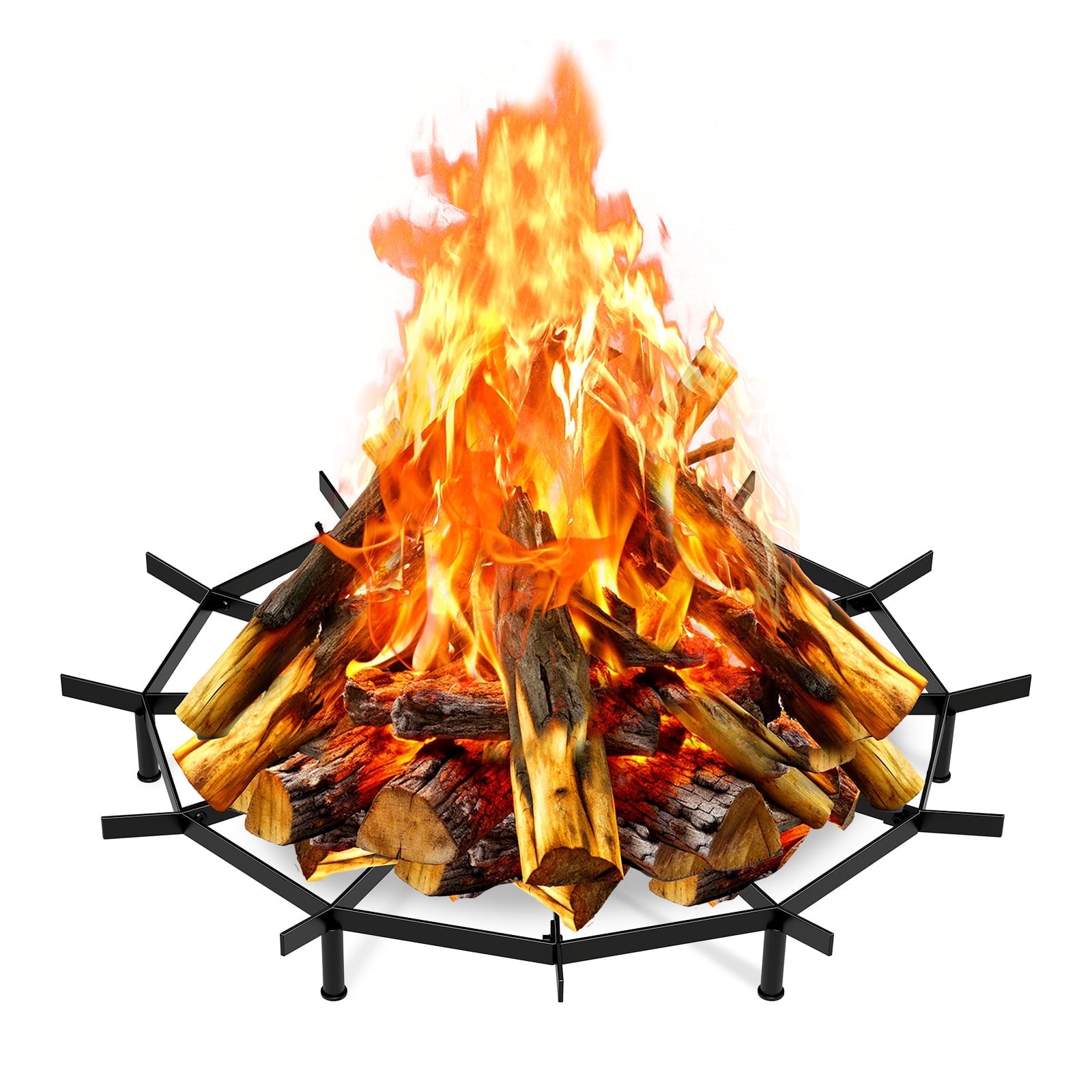 24-Inch Round Fireplace Mantel, Modern Circular Hearth Shelf for Wall ...
