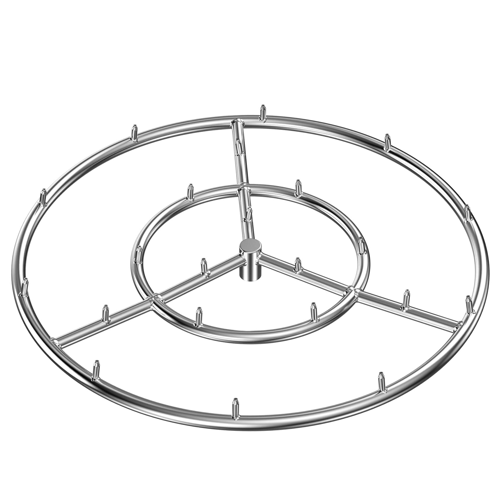 24-Inch Round Stainless Steel Fire Pit Jet Burner Ring, High Flame ...