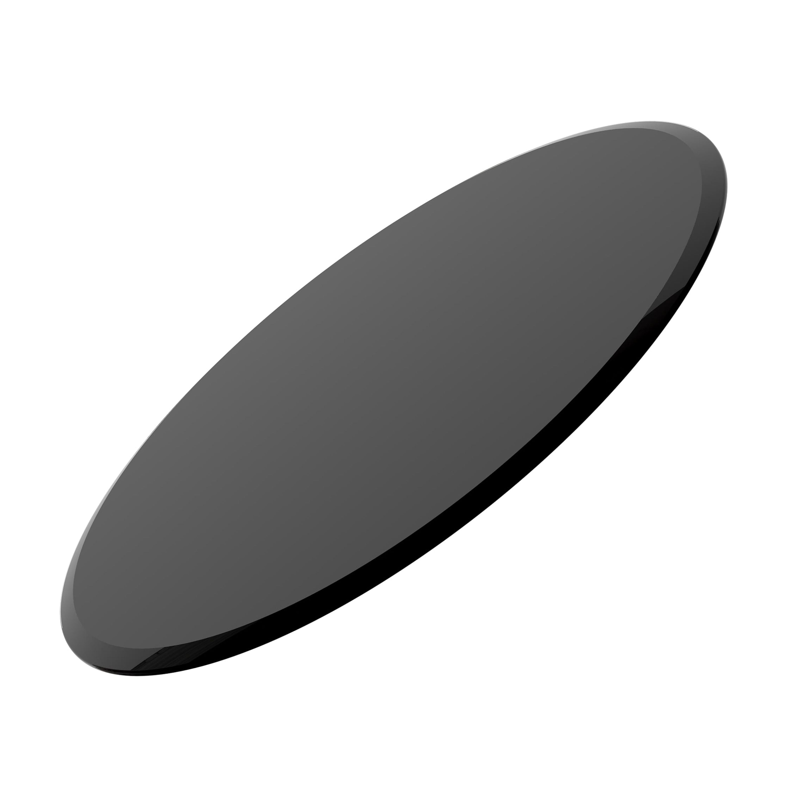 24 Inch Round Tempered Glass Table Top - Black, 1/2 Inch Thick Beveled ...
