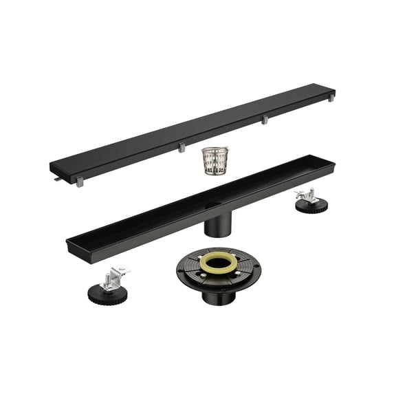 24 Inch Shower Drain with Removable Cover - 304 Stainless Steel Square ...