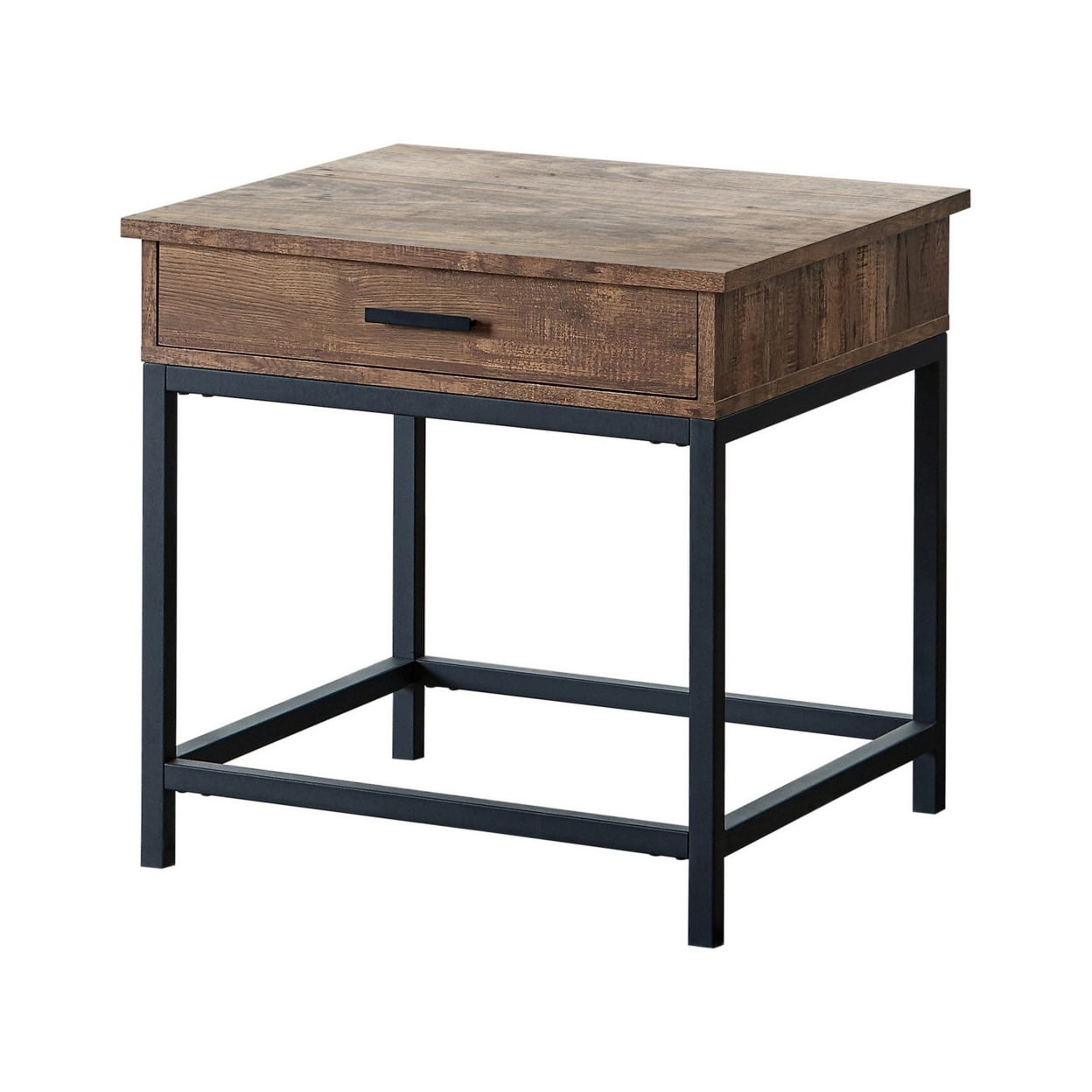24 Inch Side End Table, Rectangular Tabletop, Single Drawer, Rustic ...