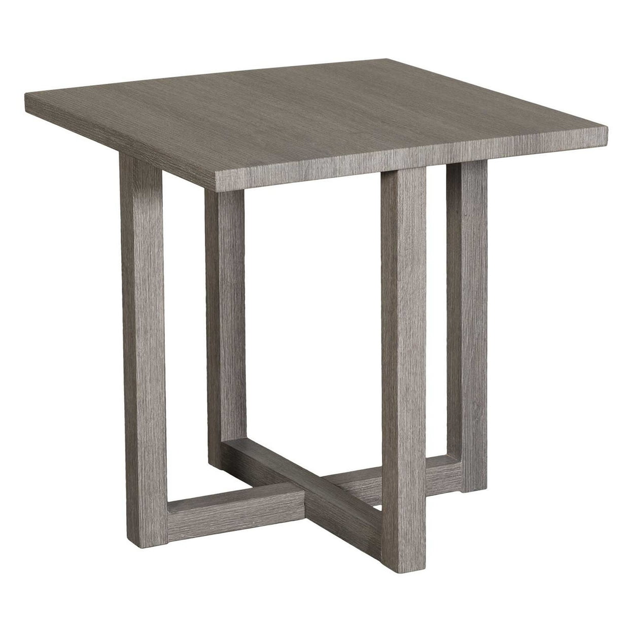 24 Inch Side End Table, Square Top, Sturdy Crossed Base, Light Gray ...