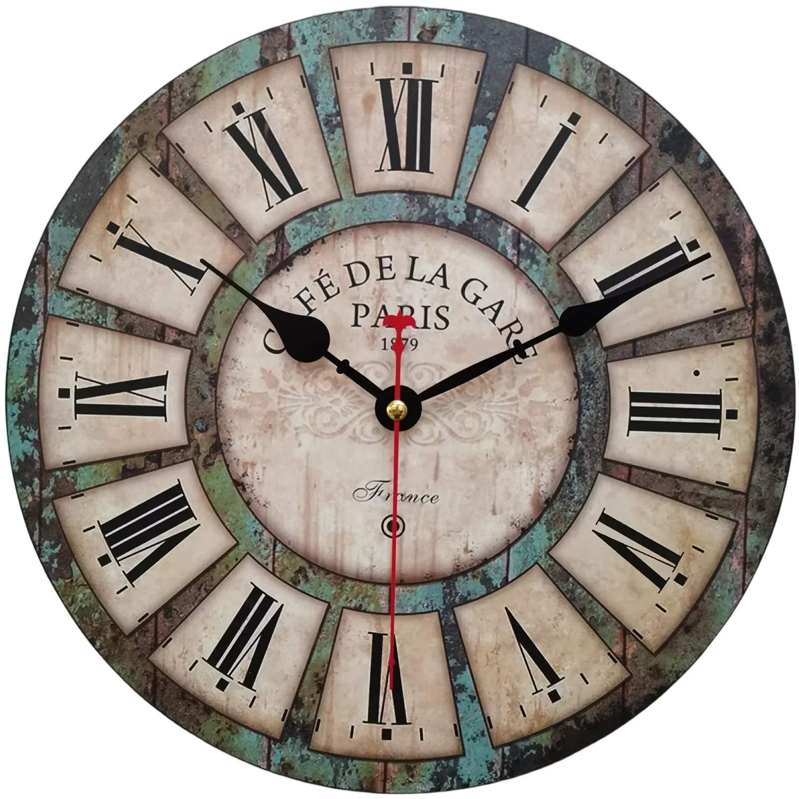 24 Inch Silent Decorative Wall Clock, Vintage Rustic Farmhouse Clocks ...