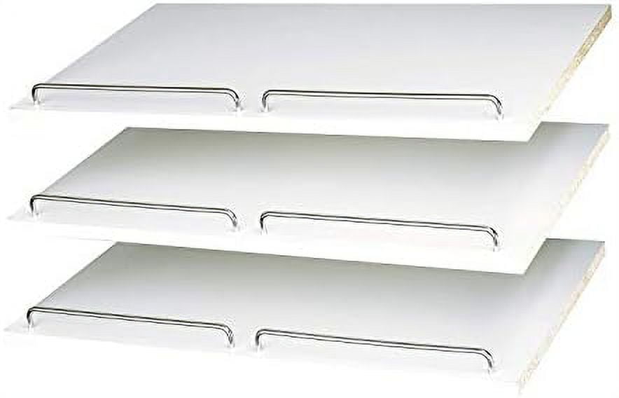 24 Inch Slanted Shoe Storage Shelves With Chrome Fence Rails For Closet ...