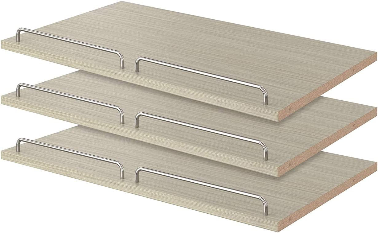 24 Inch Slanted Shoe Storage Shelves with Chrome Fence Rails for Closet ...