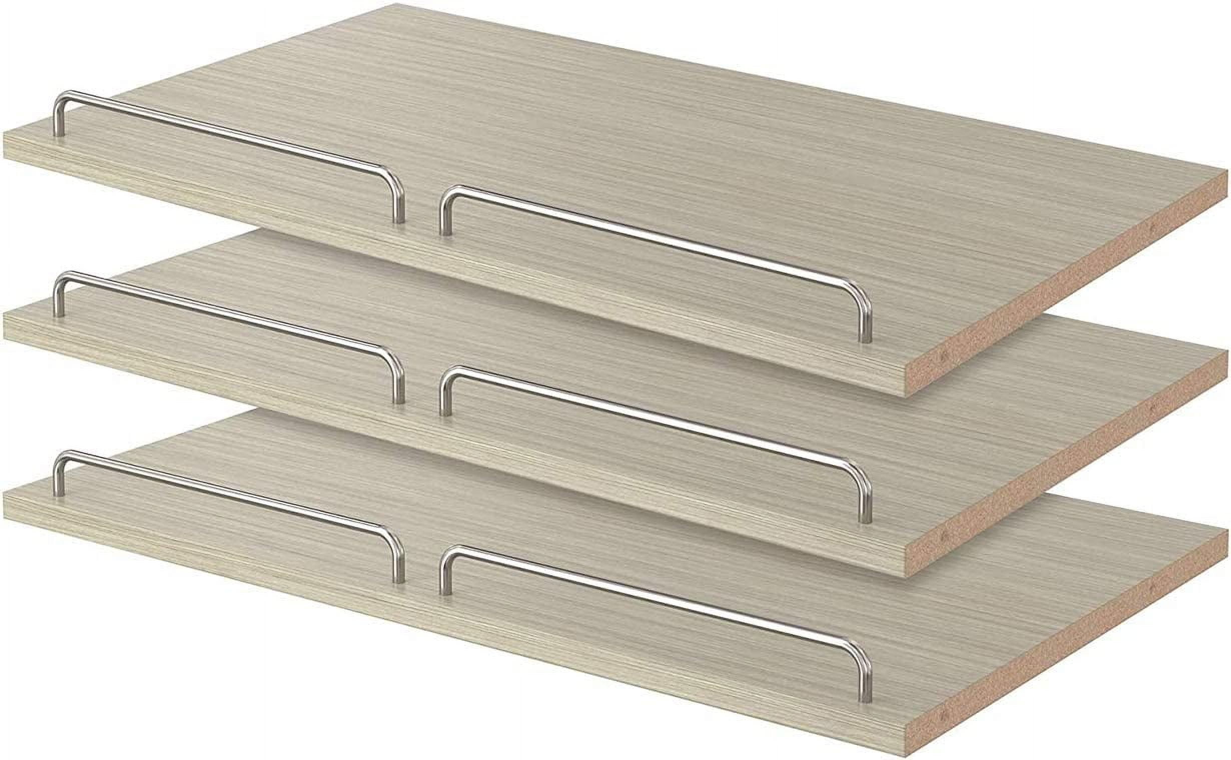 24 Inch Slanted Shoe Storage Shelves with Chrome Fence Rails for Closet ...