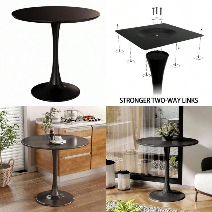 24-Inch Small Round Dining Table for Two to Four People, Mid Century ...