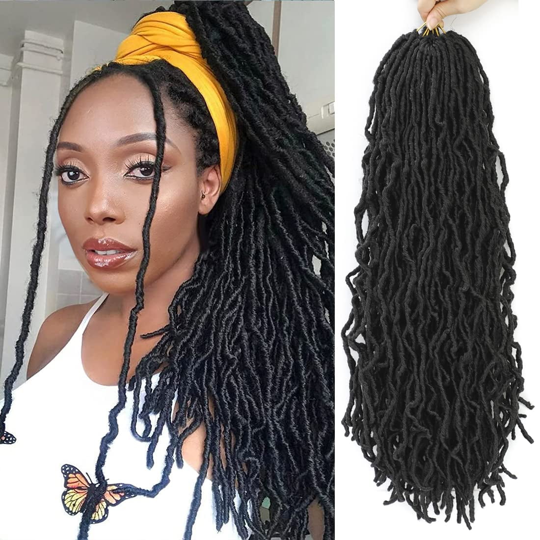 24 Inch Soft Locs Crochet Hair Pre Looped 6 Packs Faux Locs Crochet ...