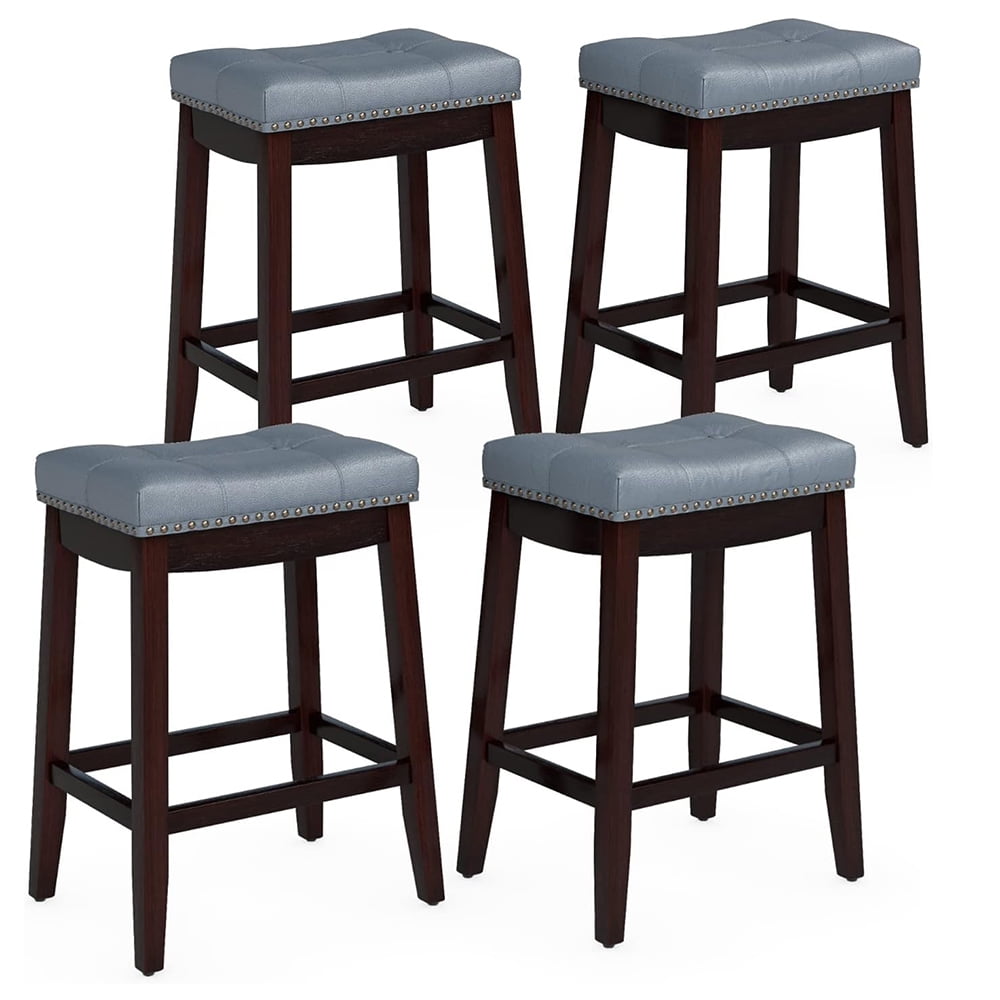 24-Inch Soft Seat Bar Stools, Height Backless Counter Stool with ...