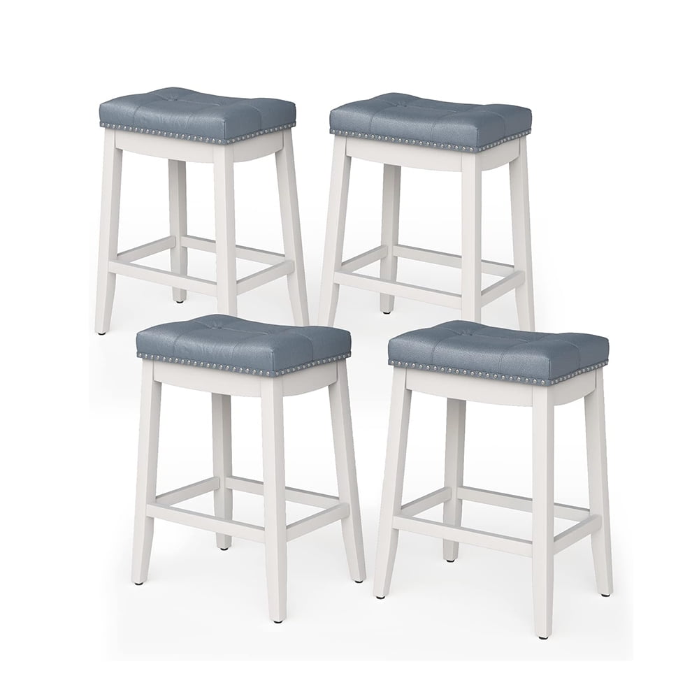 24-Inch Soft Seat Bar Stools, Height Backless Counter Stool with ...
