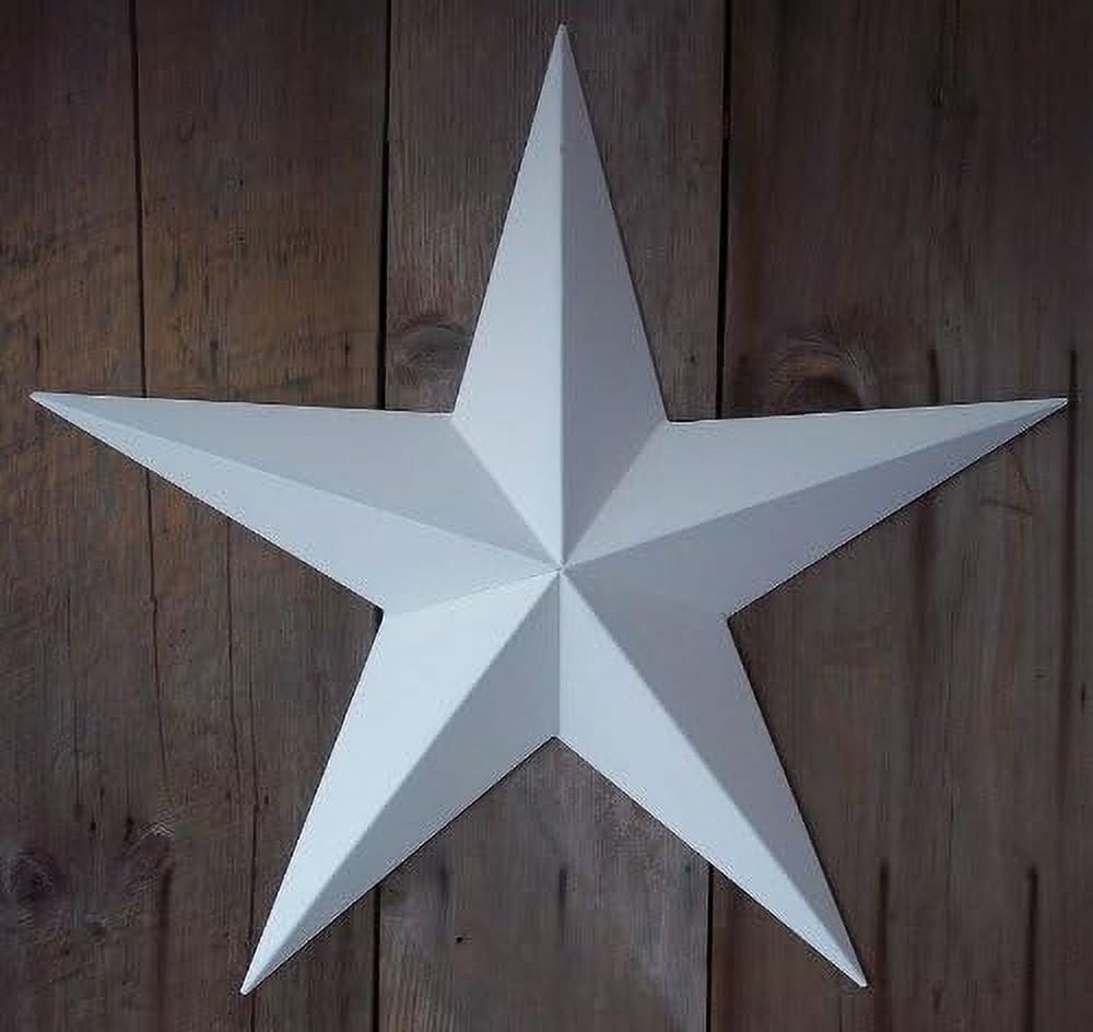 24 Inch Solid White Barn Star Made with Galvanized Metal to Prevent ...