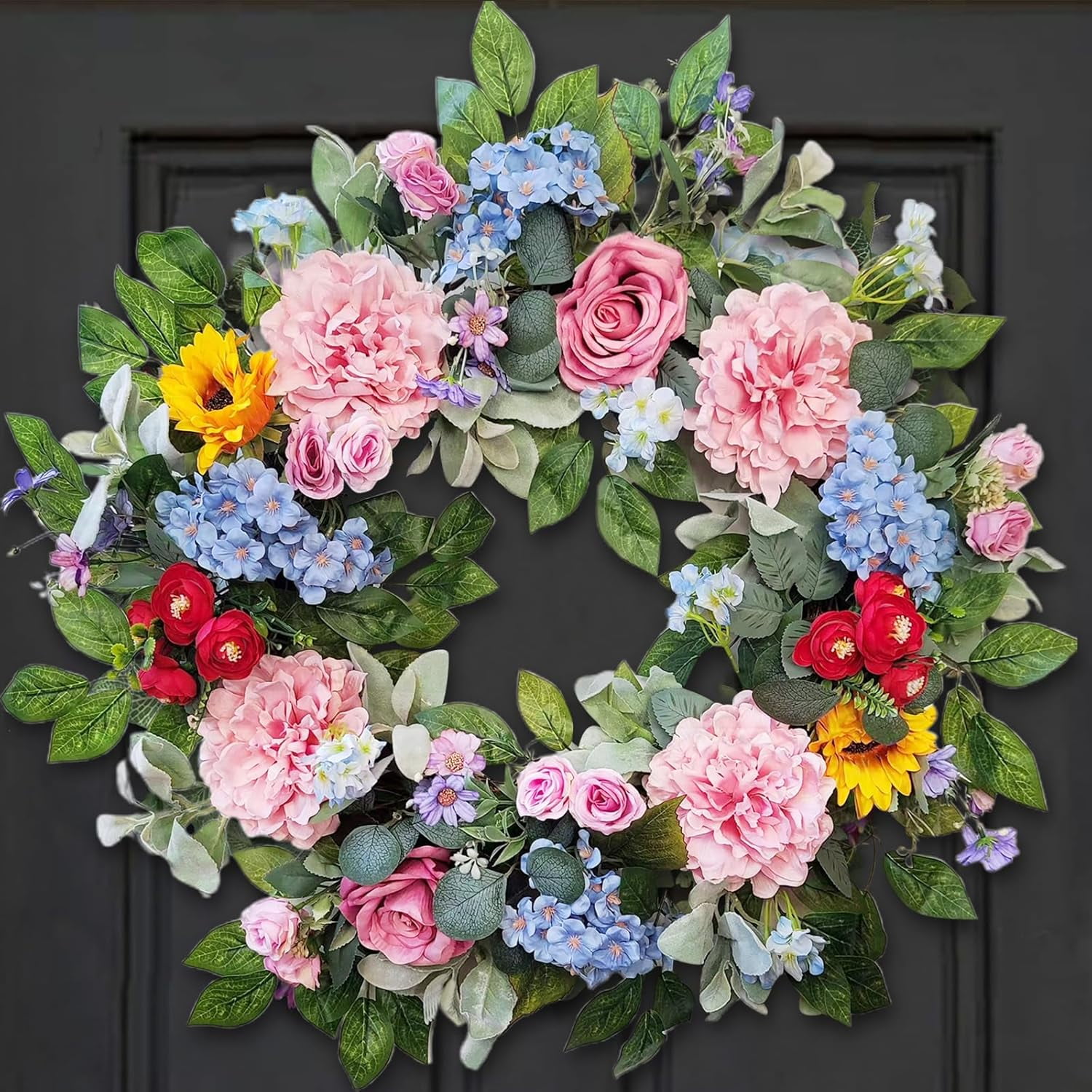 24 Inch Spring Summer Wreaths for Front Door, Spring Summer Door ...