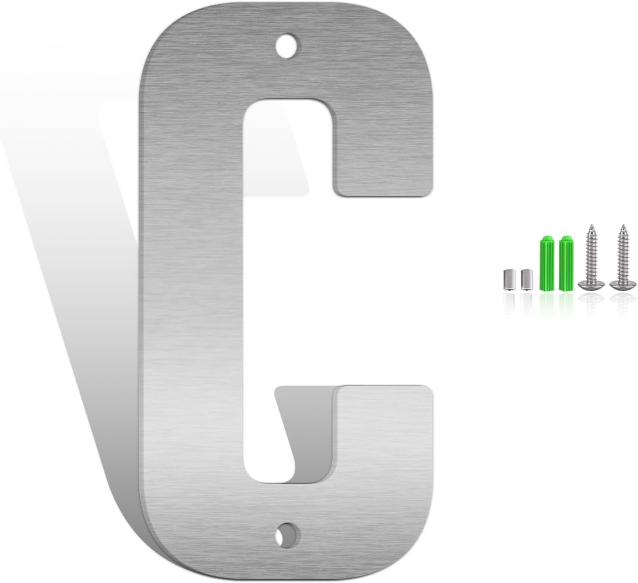 24 Inch Stainless Steel Metal Floating Door Numbers, Silver Metal ...