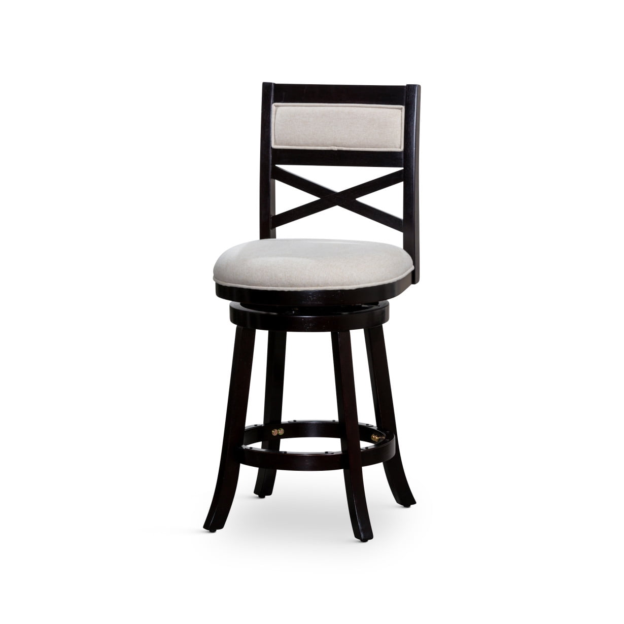 24" Classic Counter Swivel Stool With Height X-Back And Foot Rest ...