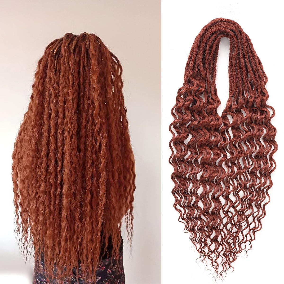 24 Inch Synthetic Double Ended Wavy Dreadlock With Curly Ends 10 ...