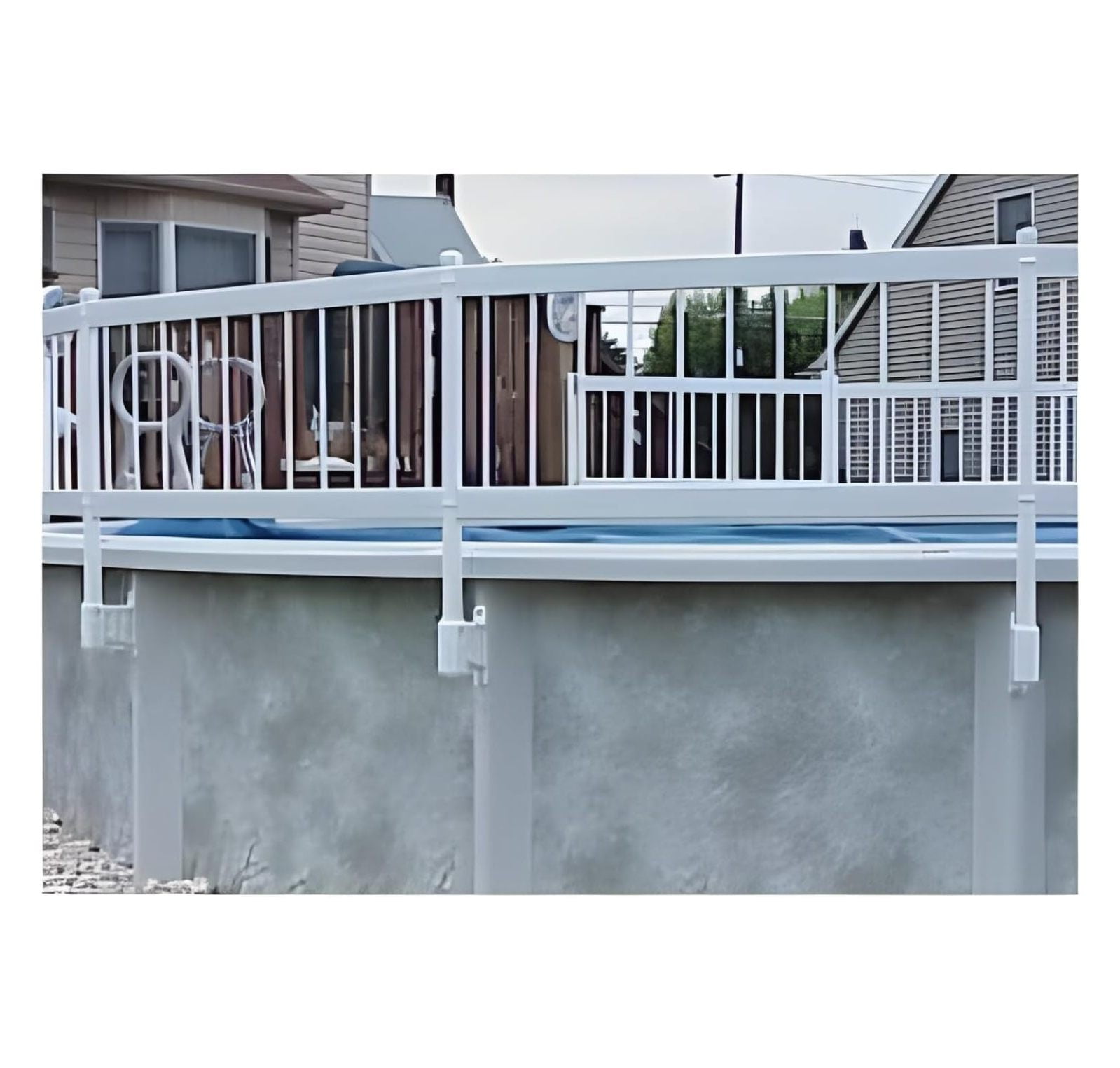 24-Inch Taupe Premium Resin Above-Ground Pool Fence Kit B - 3 Sections ...