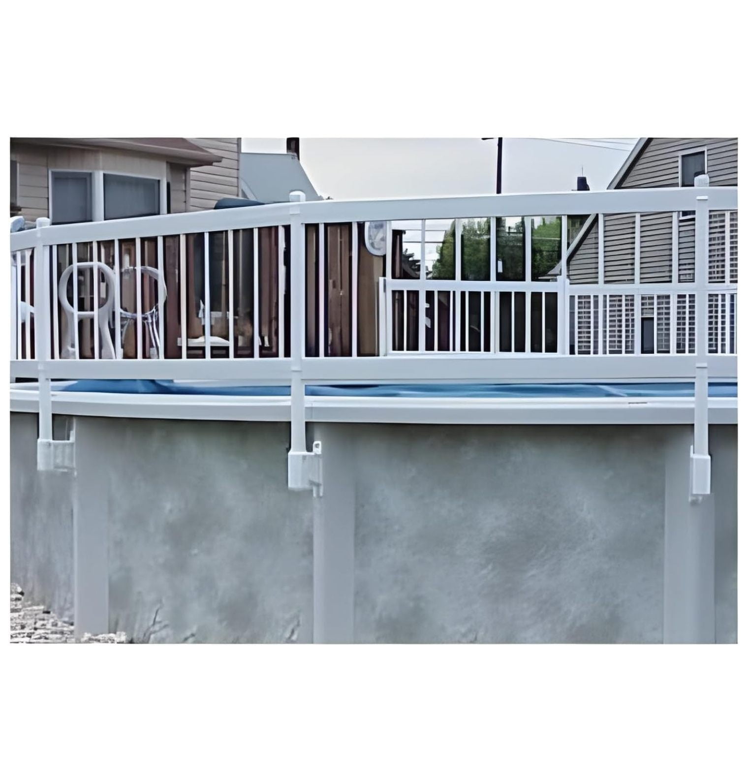 24-Inch Taupe Premium Resin Above-Ground Pool Fence Kit B - 3 Sections ...