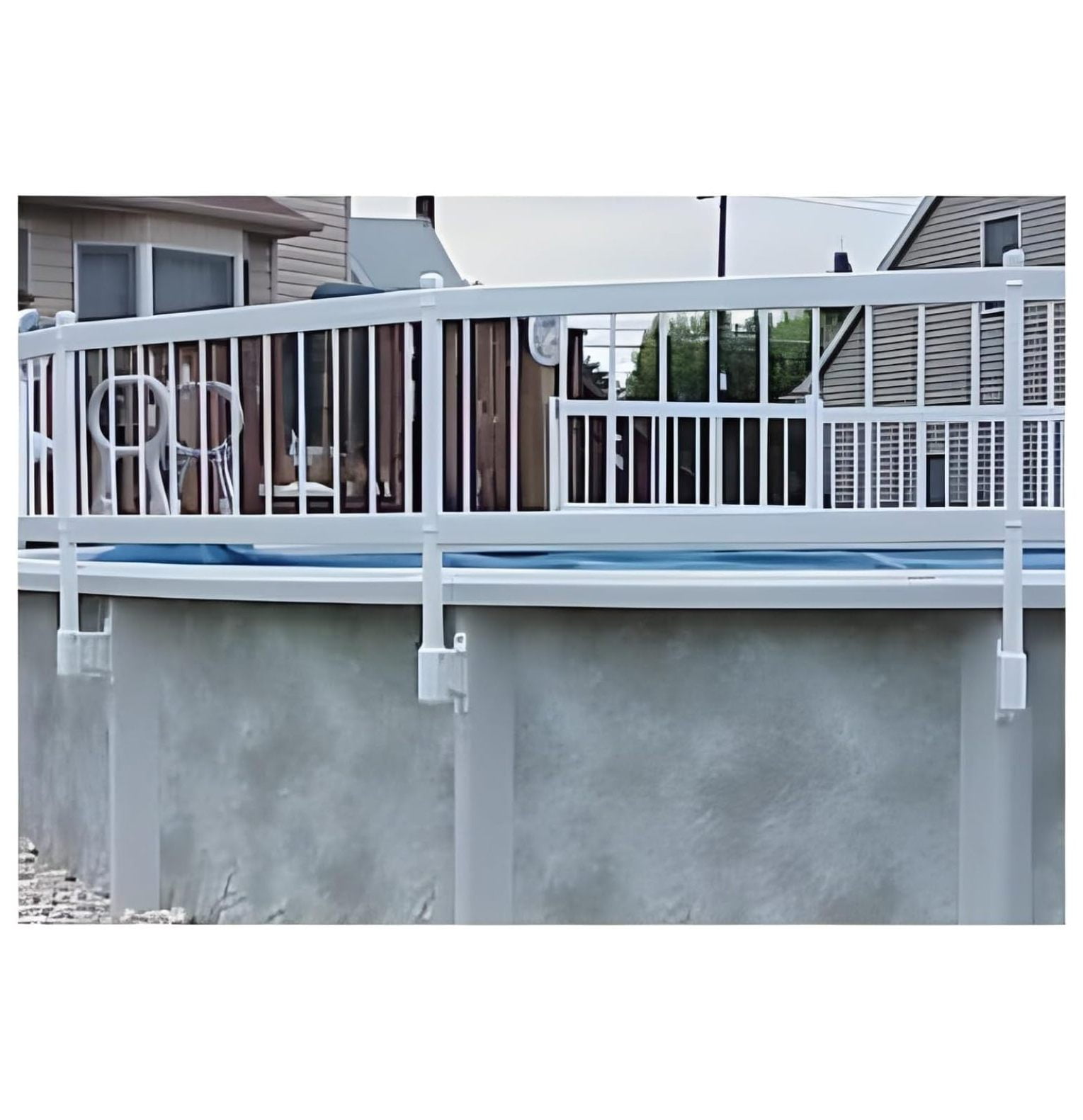 24-Inch Taupe Premium Resin Above-Ground Pool Fence Kit C - 2 Sections ...