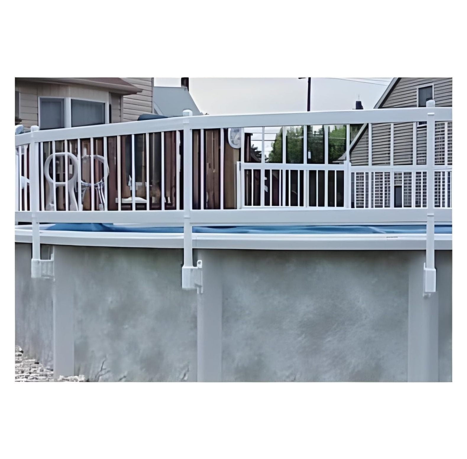 24-Inch Taupe Premium Resin Above-Ground Pool Fence Kit C - 2 Sections ...