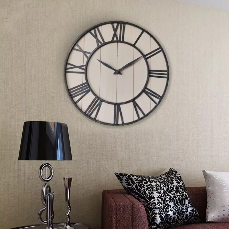 24 Inch Thicken & Heavy Large Metal Wall Clocks for Living Room Decor ...