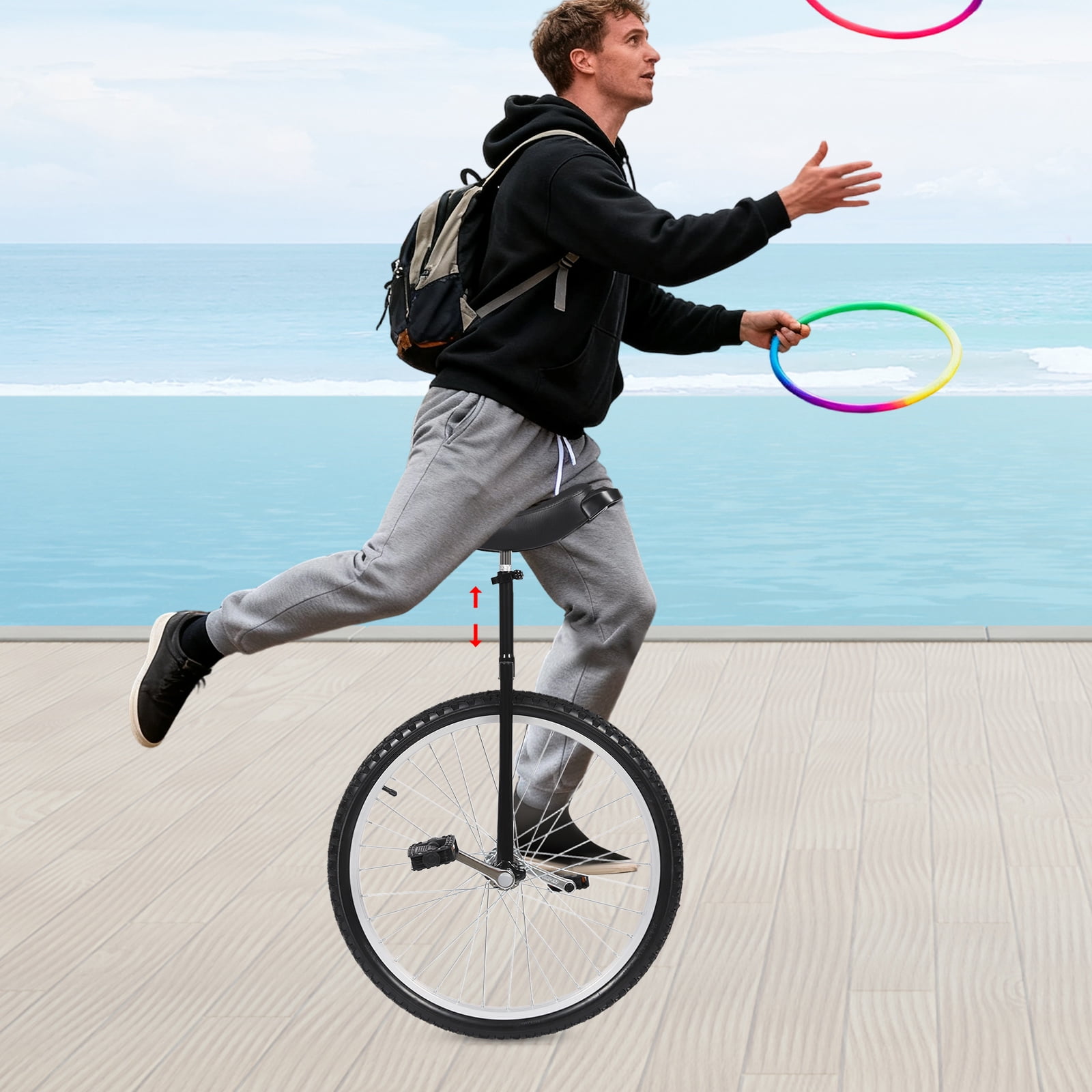 24-Inch Unicycle for Adults, Adjustable Height, Ergonomic Seat, Durable ...