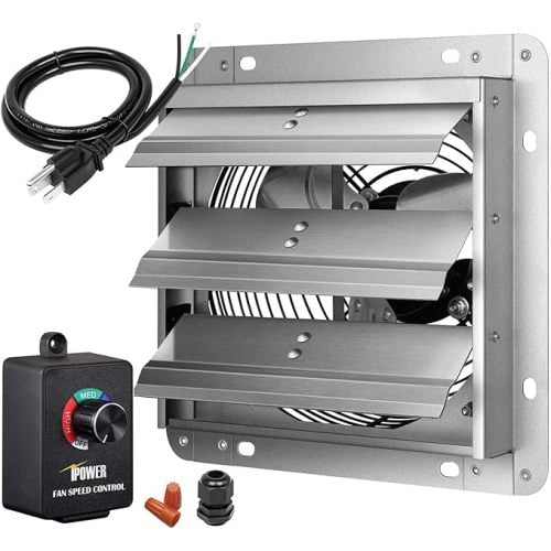 24 Inch Wall Mounted Shutter Exhaust Fan with Speed Controller and ...