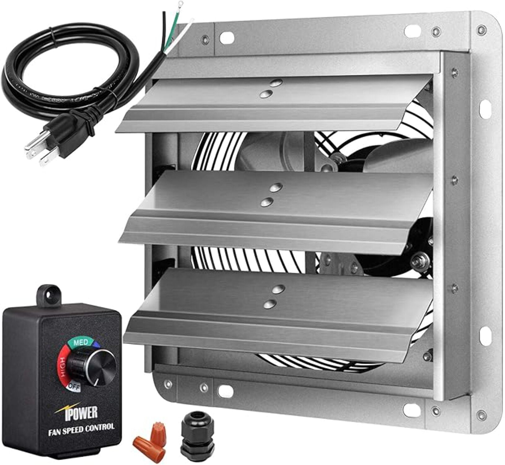 24 Inch Wall Mounted Shutter Exhaust Fan With Speed Controller And ...