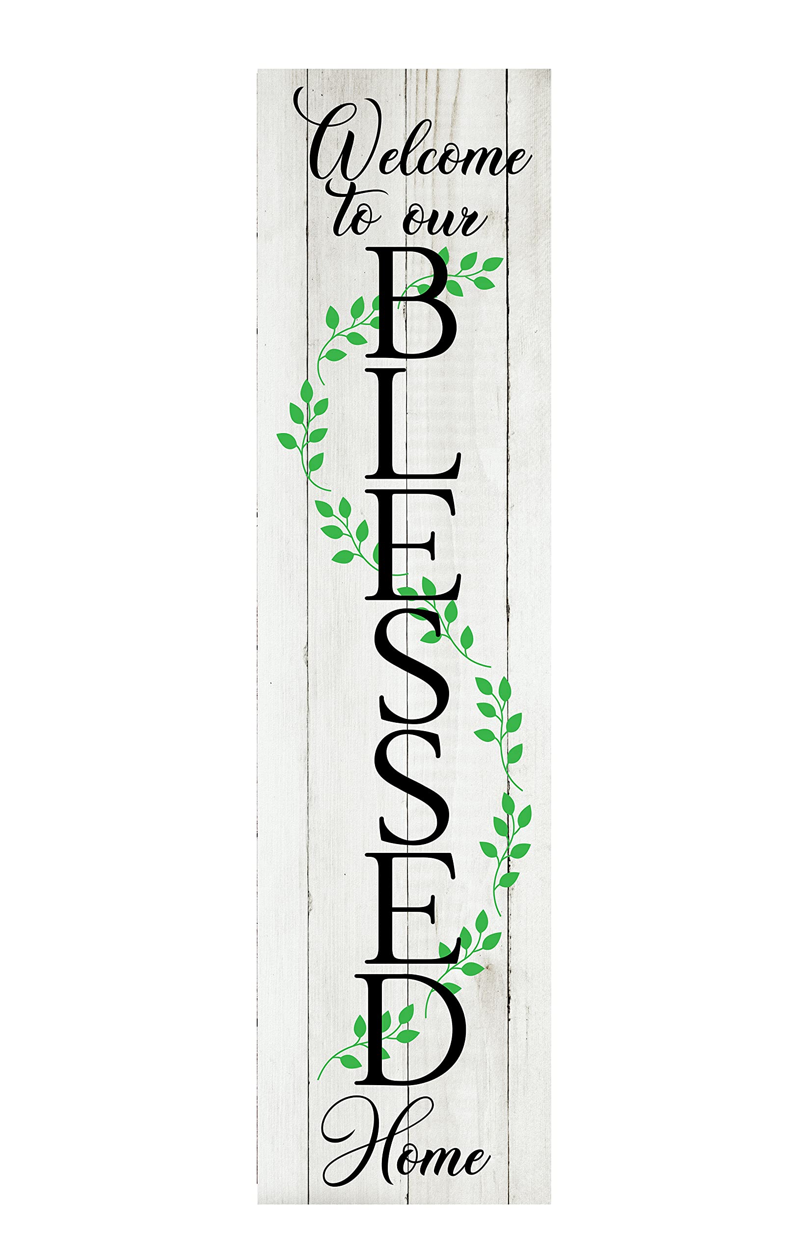 24 Inch Welcome to Our Blessed Home Sign, Rustic Wood Wall Art for ...