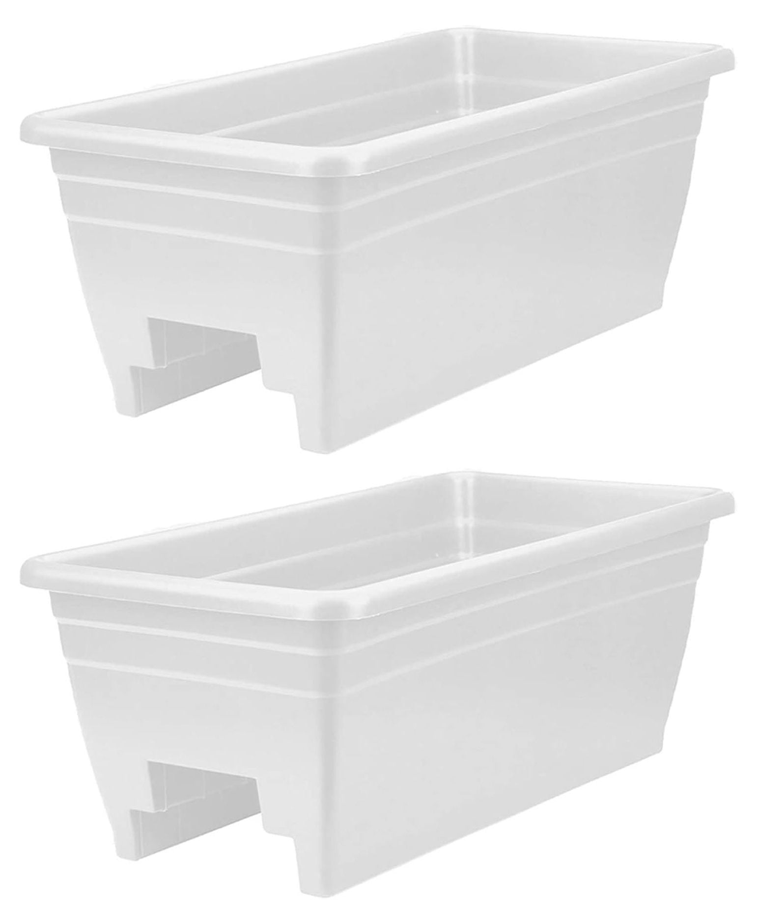 24 Inch Wide Heavy Duty Plastic Deck Rail Mounted Garden Flower Planter ...