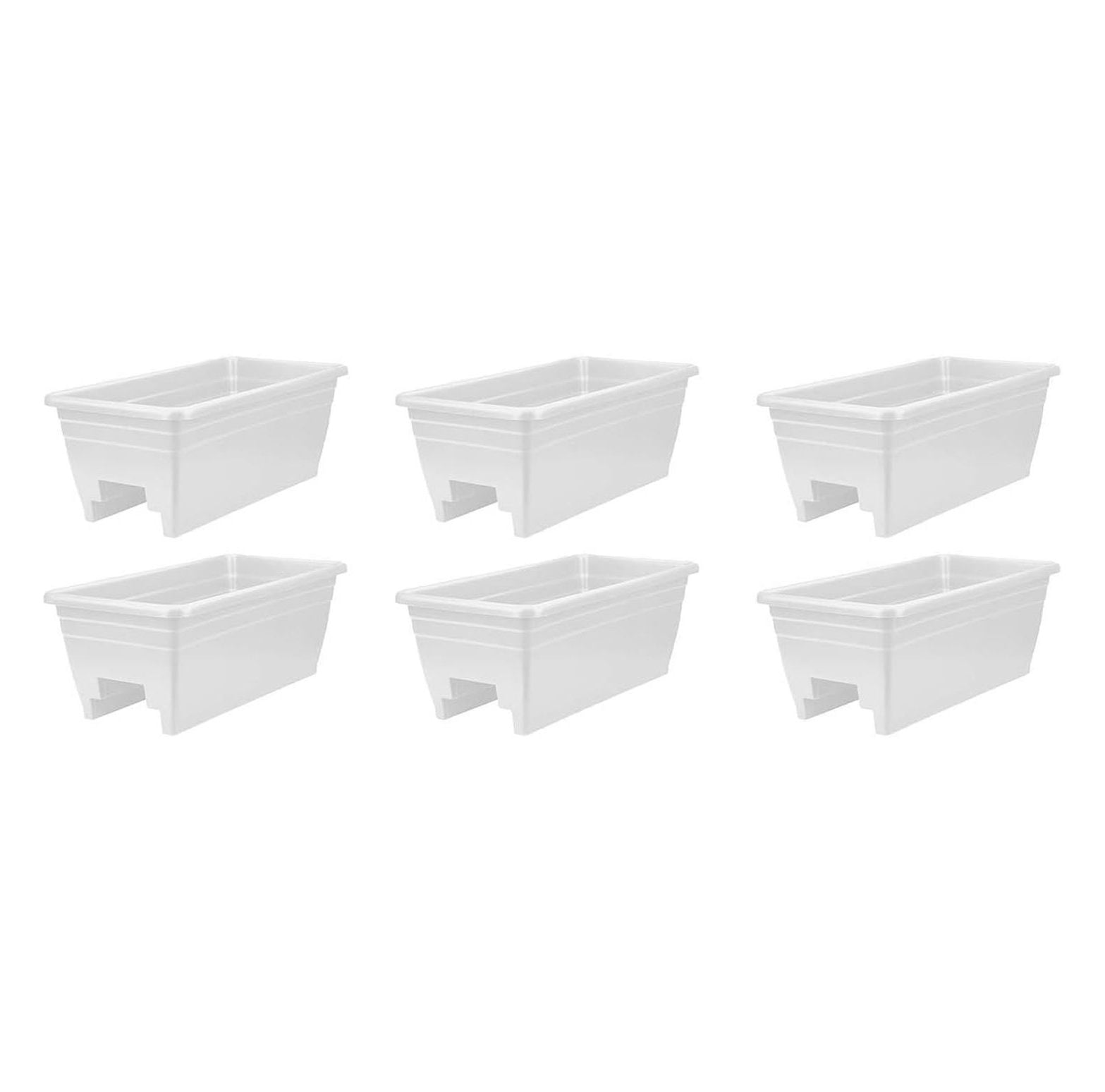 24 Inch Wide Heavy Duty Plastic Deck Rail Mounted Garden Flower Planter ...