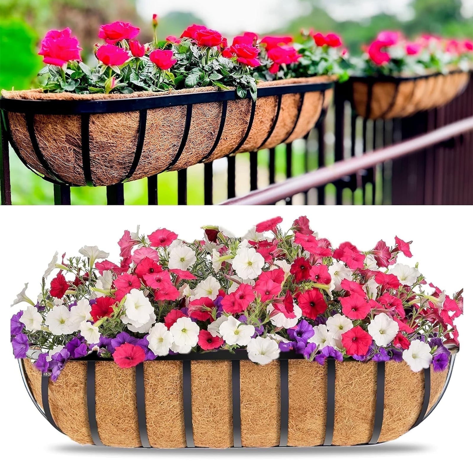 24inch Hanging Flower Box with Coco Liner, English Horse Troughs for ...
