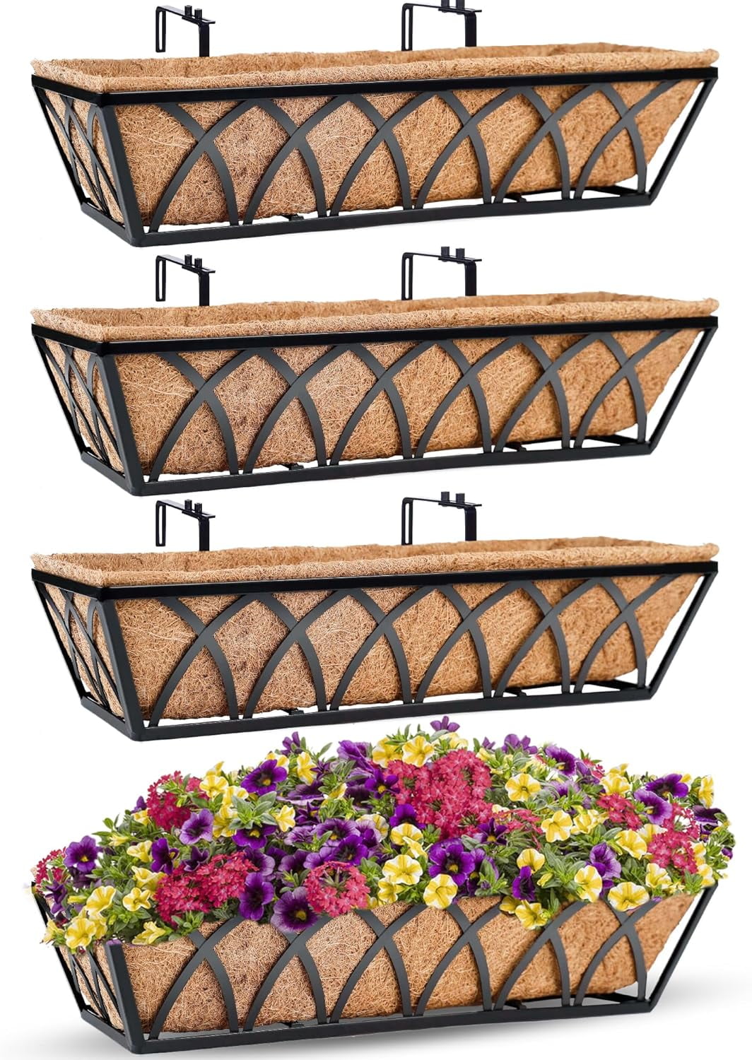 24 Inch Window Deck with Coco Liner, 24" Window Boxes Horse Trough with ...