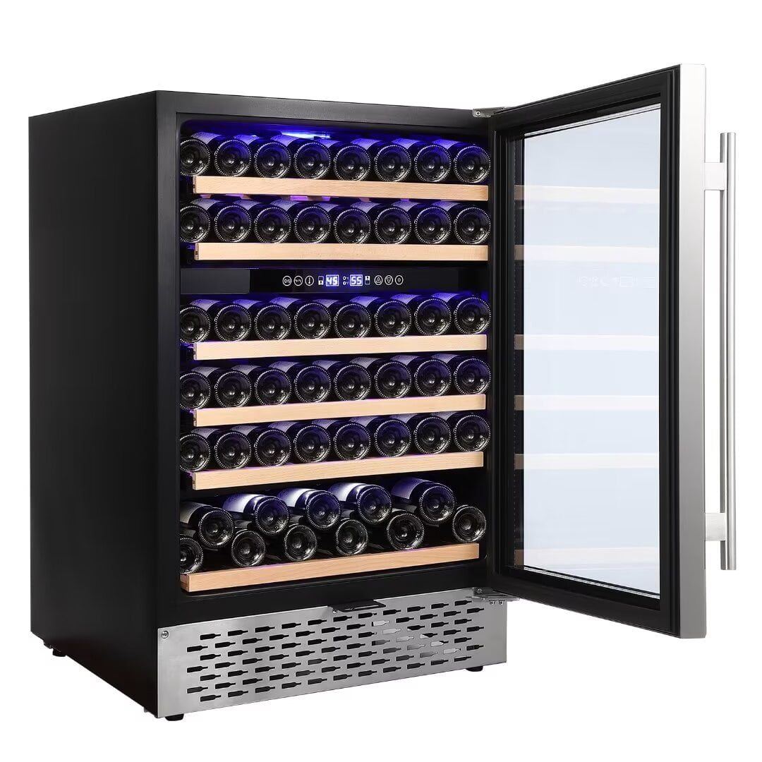 24 Inch Wine Cooler Refrigerator 51 Bottle Built-in or Freestanding ...