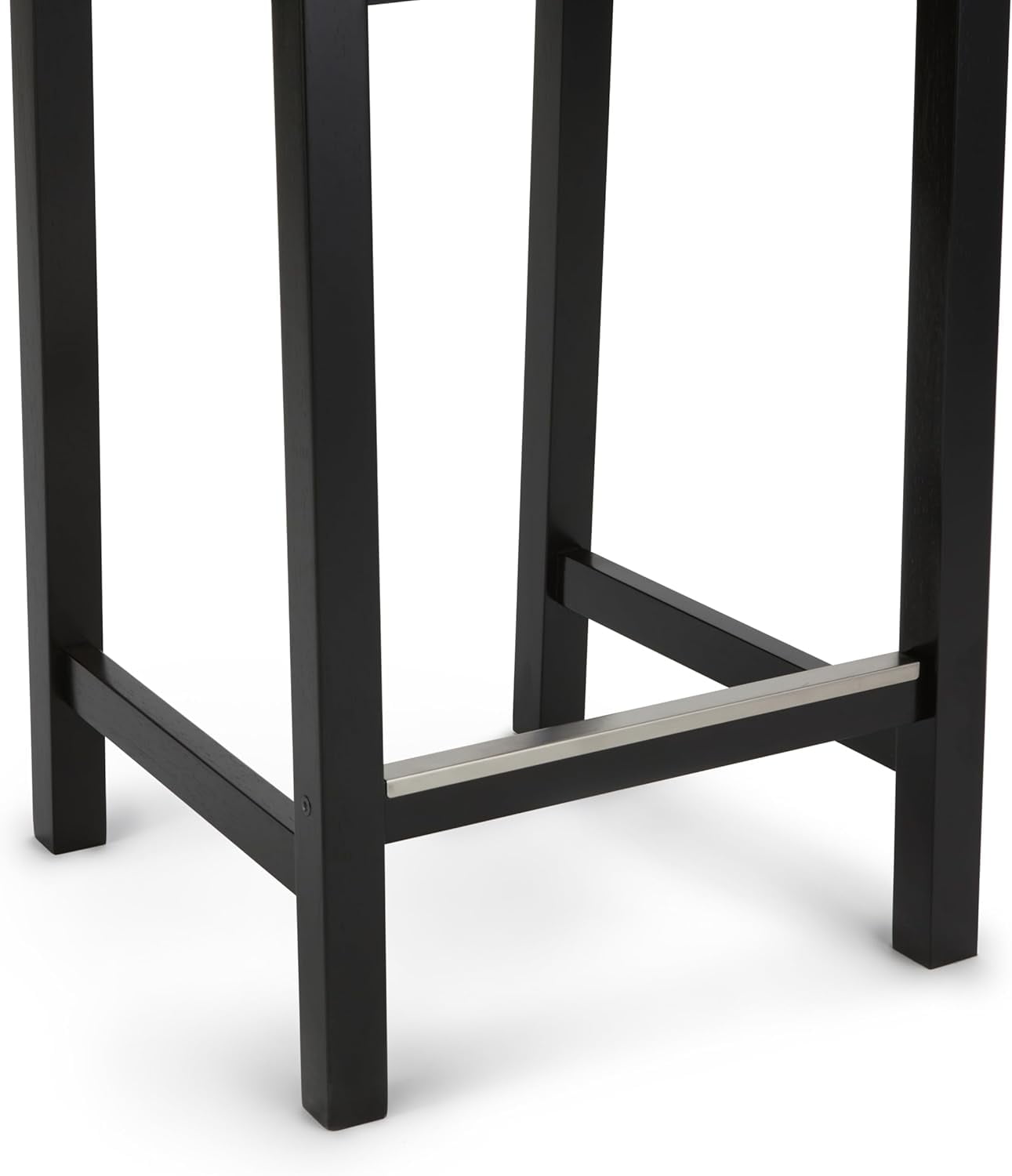 24 Inch Wooden Bar Stool with Backrest, Black Counter Height Bar Chair ...