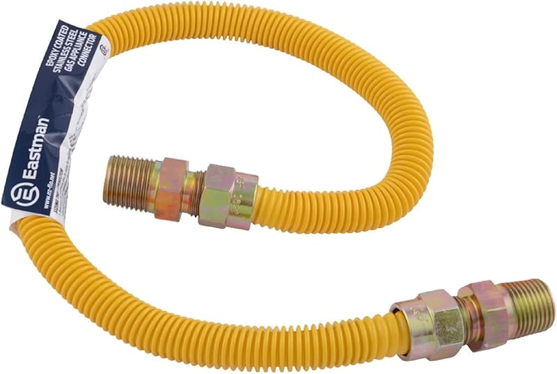 24 Inch x 1/2 Inch OD Flexible Gas Line Connector with (2) 1/2 Inch MIP ...