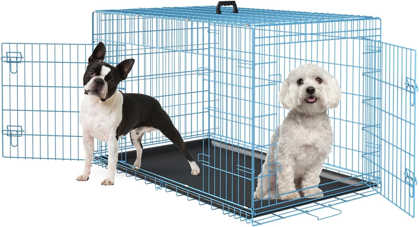 24 Inches Dog Crate Large Foldable Dog Kennel Metal Wire Pet Dog Cage ...