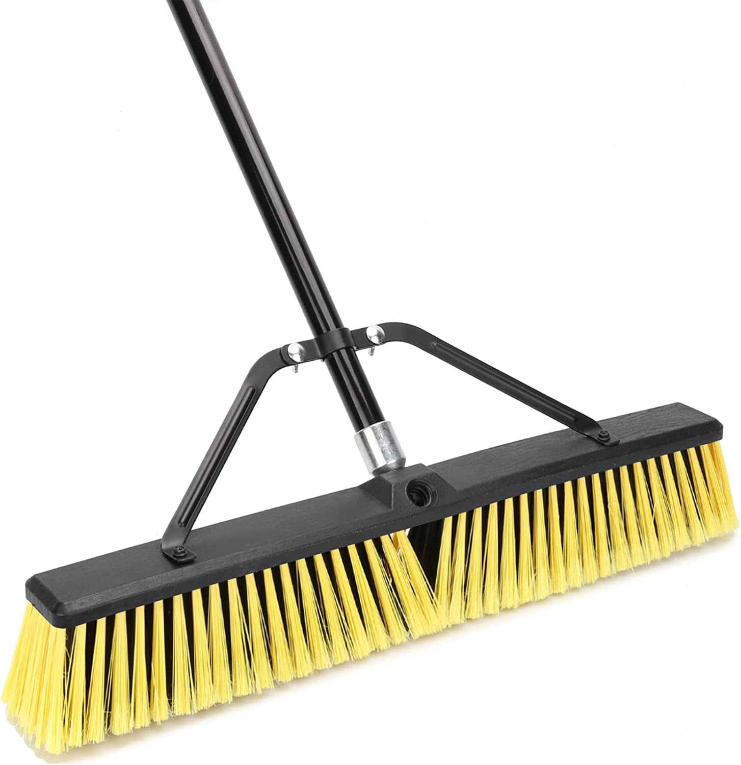 24 Inches Push Broom Outdoor Heavy Duty Broom with 63" Long Handle for ...