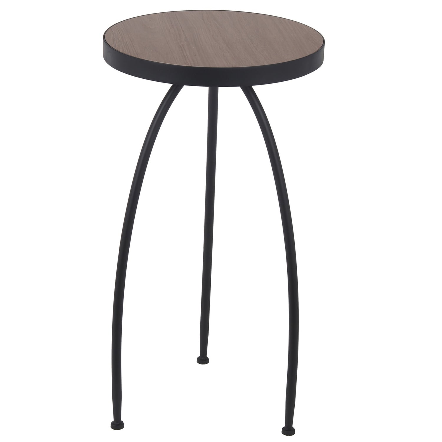 24 Inches Round Wooden Top Accent Table with Tripod Base, Black ...