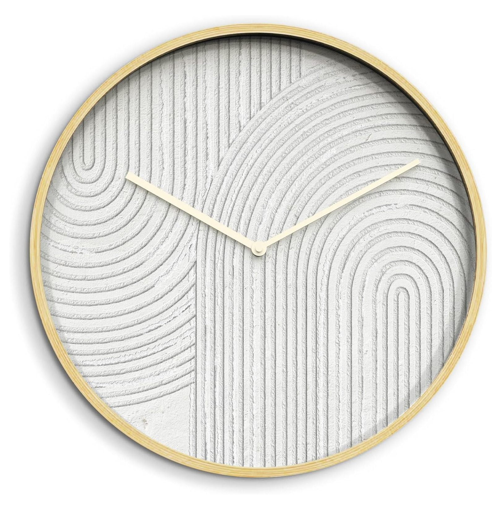 24 Inches Round Wooden Wall Clock Silent Battery Operated, Home ...