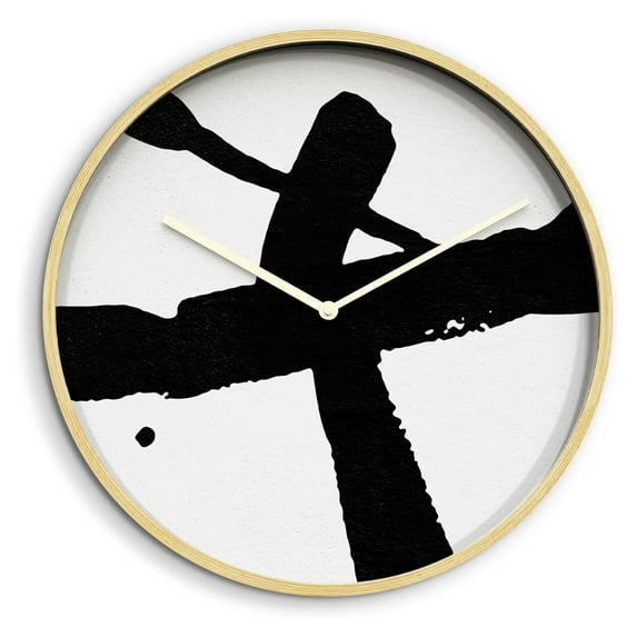 24 Inches Round Wooden Wall Clock Silent Battery Operated, Home ...