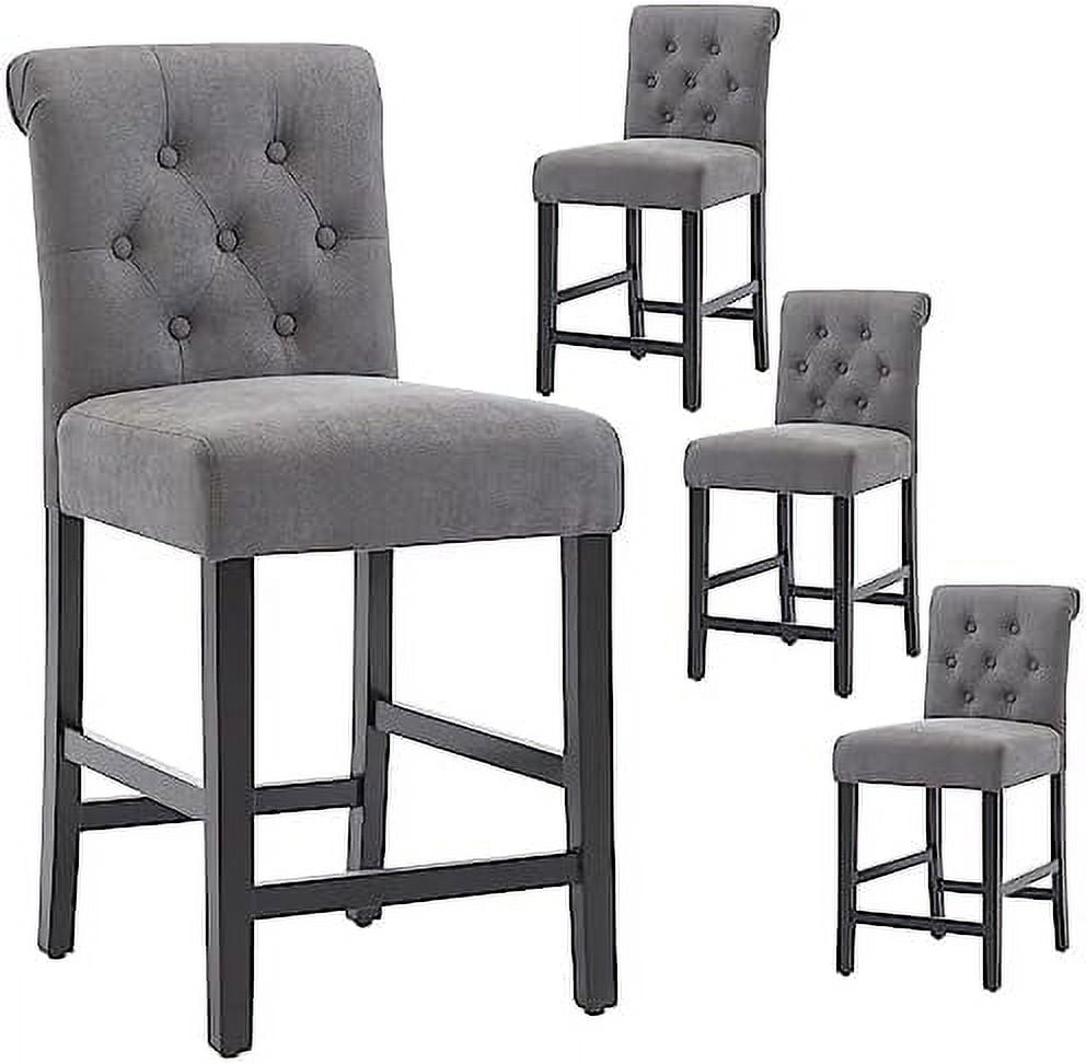 24 Inches Upholstered Counter Stools Stools Set of 4 Fabric Counter ...