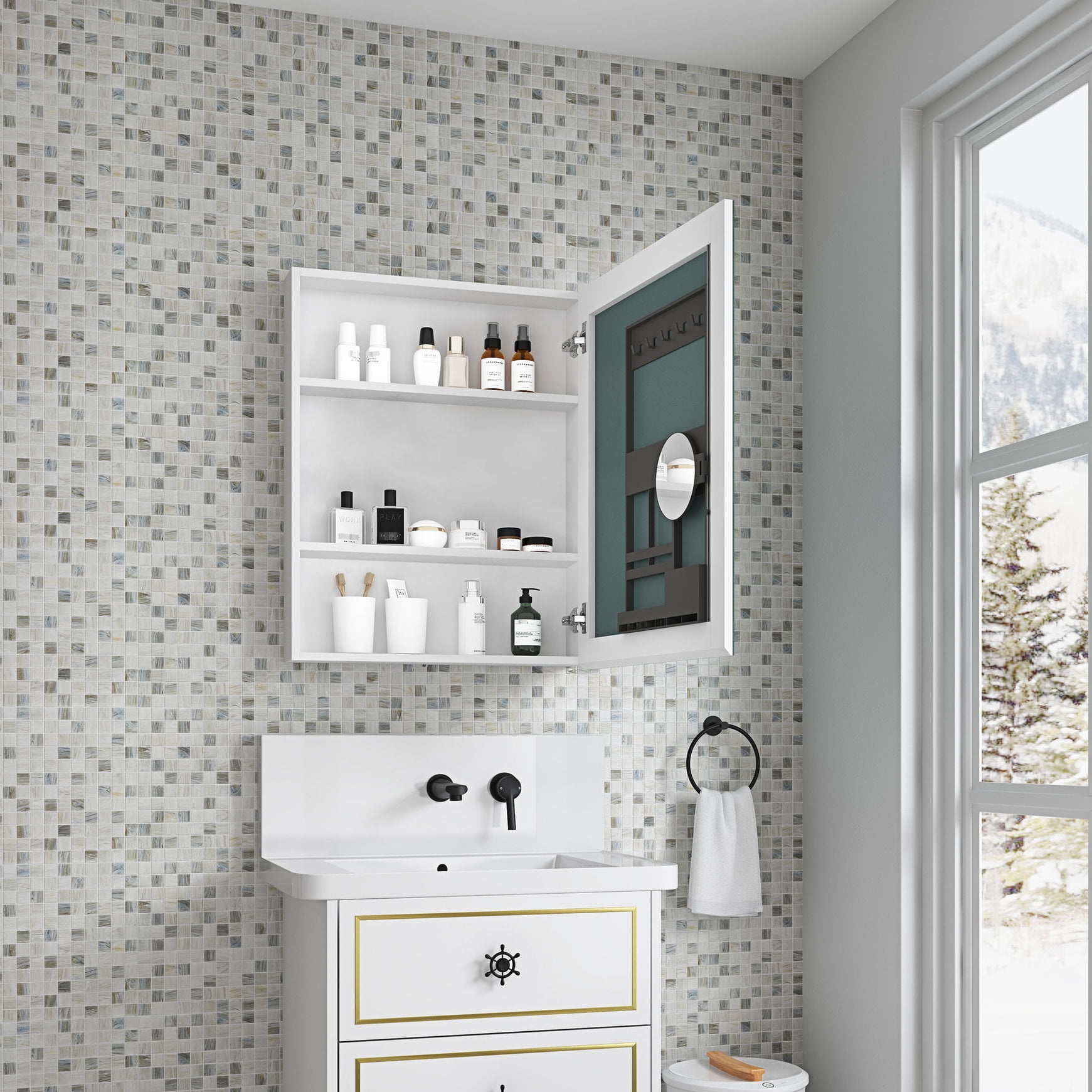 24 Inches Wide 30 Inches High Frameless Bathroom Medicine Cabinet ...