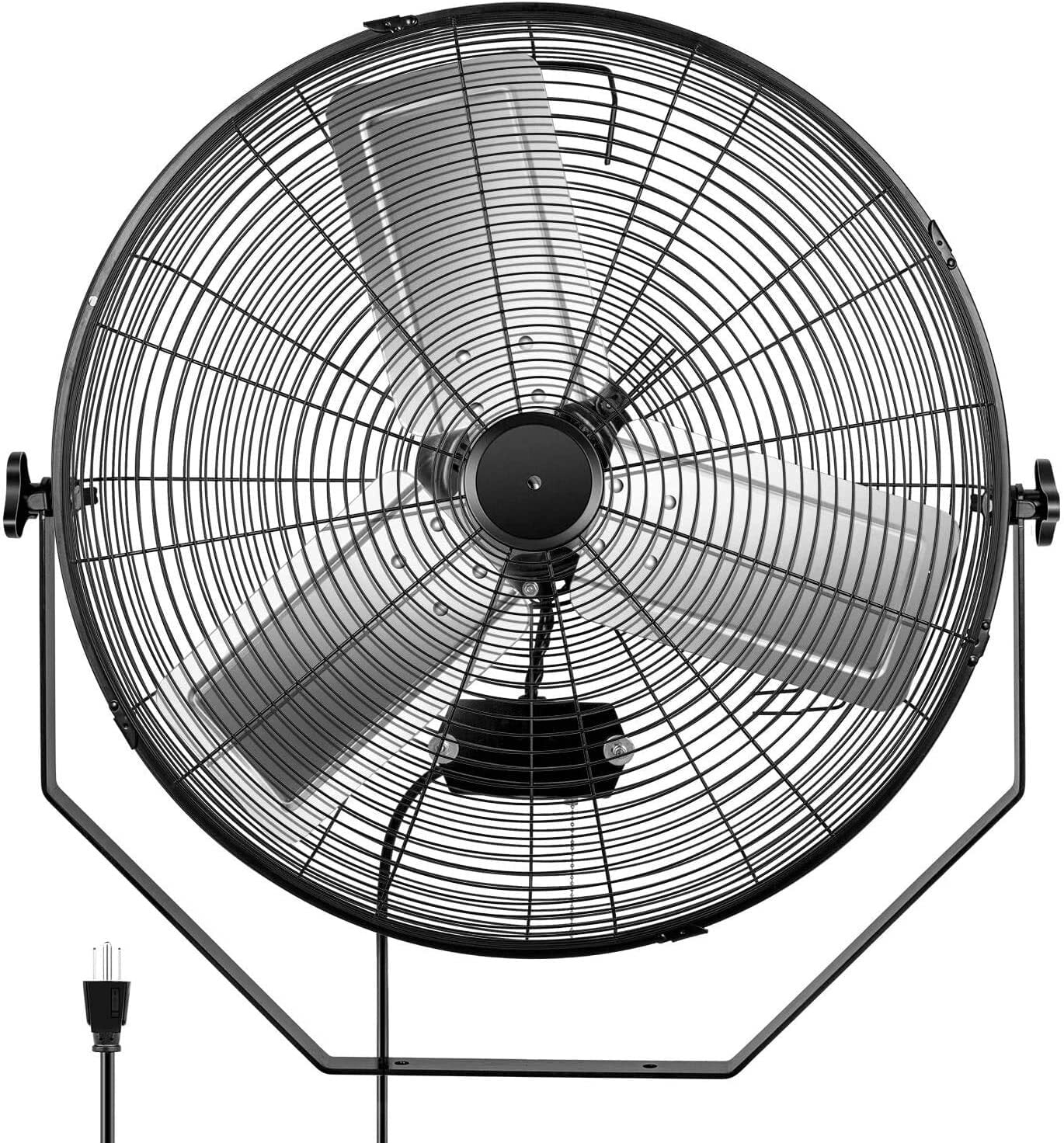 24" Industrial Wall Mount Fan,3 Speed Commercial Ventilation Metal Fan ...