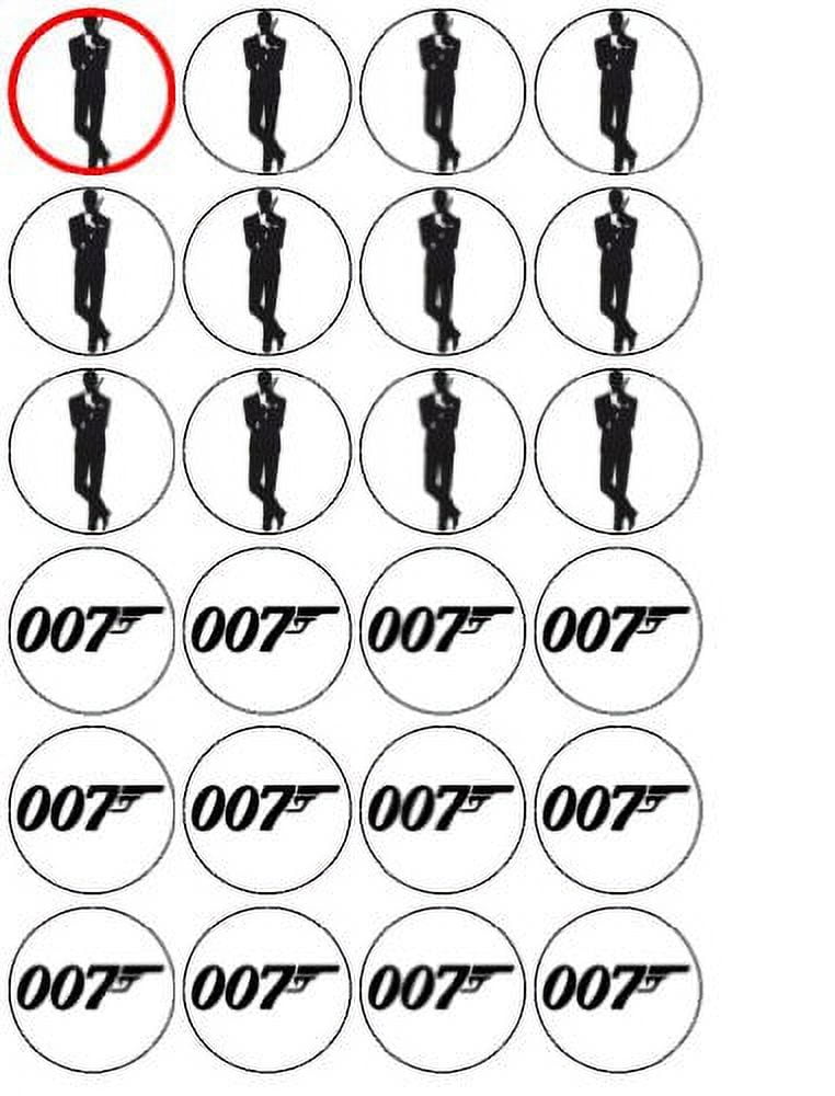24 James Bond 007 Gun Logo Edible Cupcake Toppers Image - Walmart.com