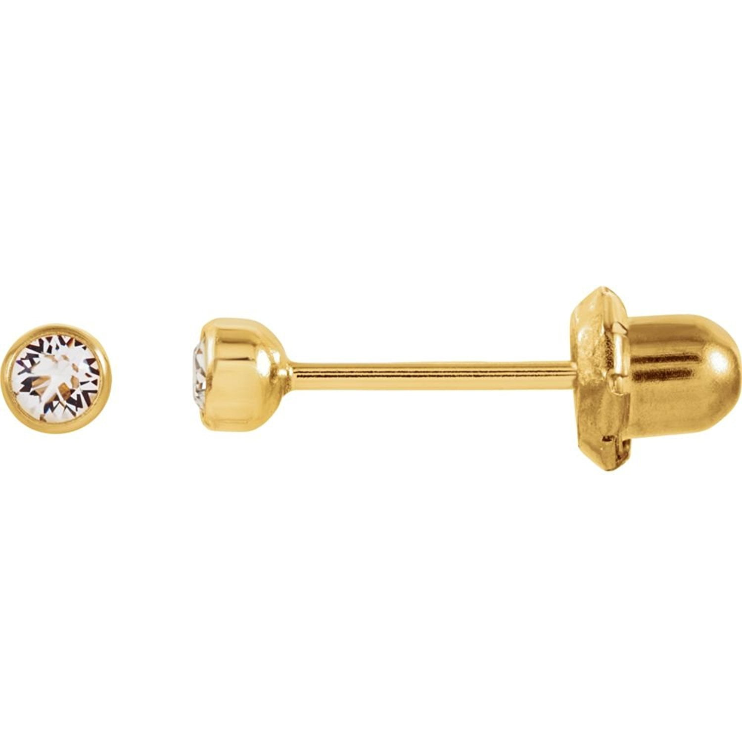 24 K Gold plated Crystal Inverness Piercing Bezel Earrings - Walmart.com