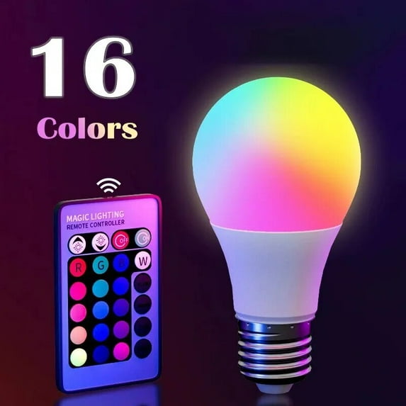 24 Key Remote Control Smart Lamp Atmosphere Light 16 Colors RGB Bulb ...